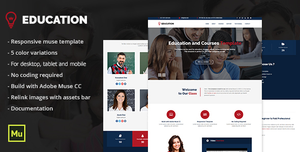 Responsive Education Adobe Muse Template by MaximusTheme | ThemeForest